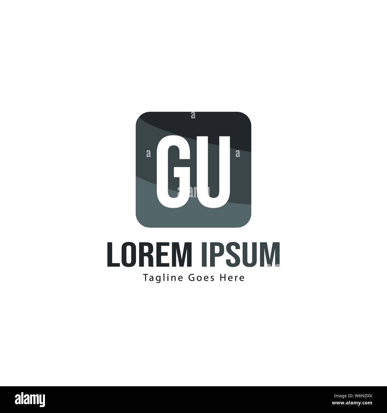 Initial GU logo template with modern frame. Minimalist GU letter logo ...
