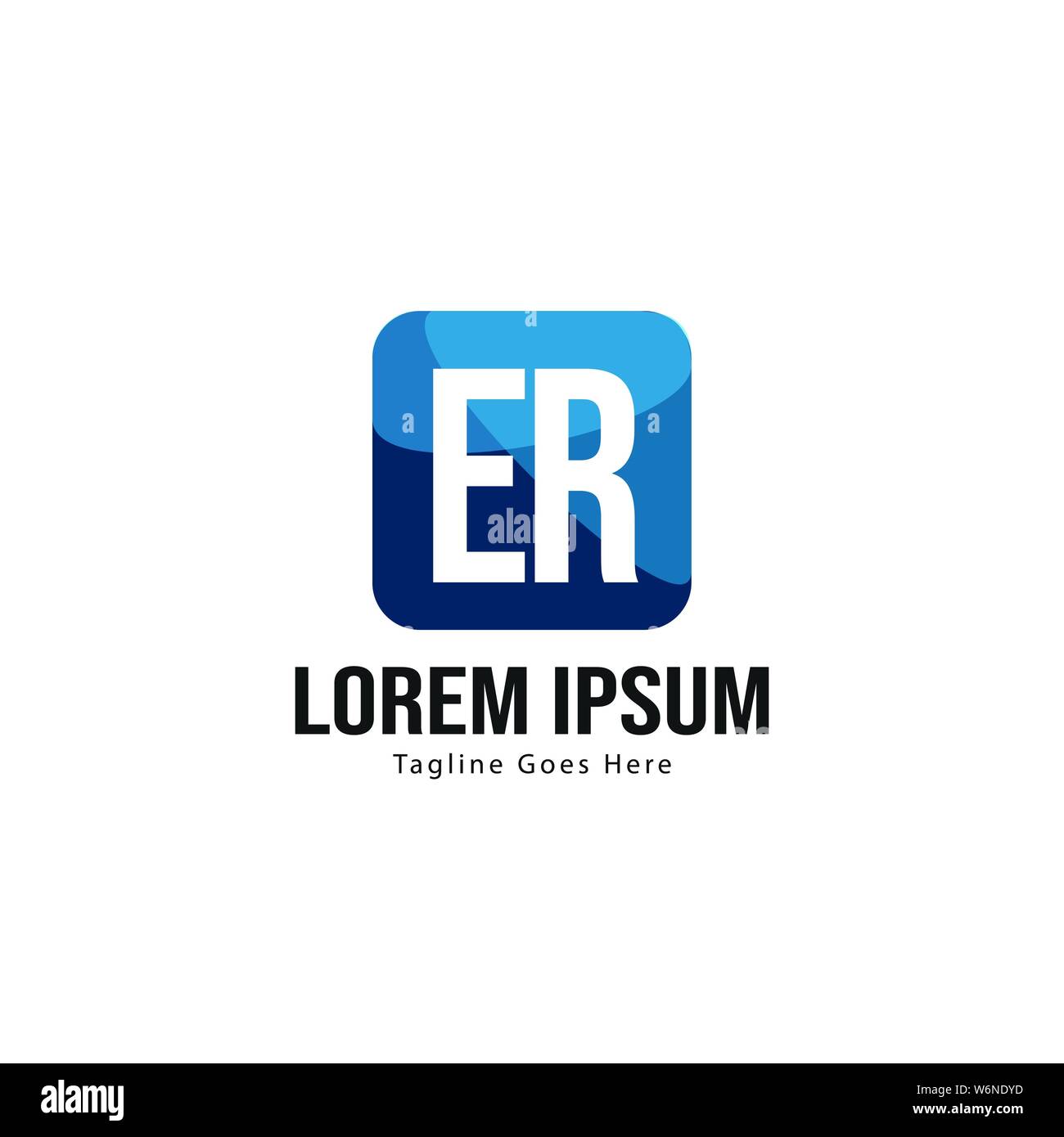 Initial ER logo template with modern frame. Minimalist ER letter logo ...