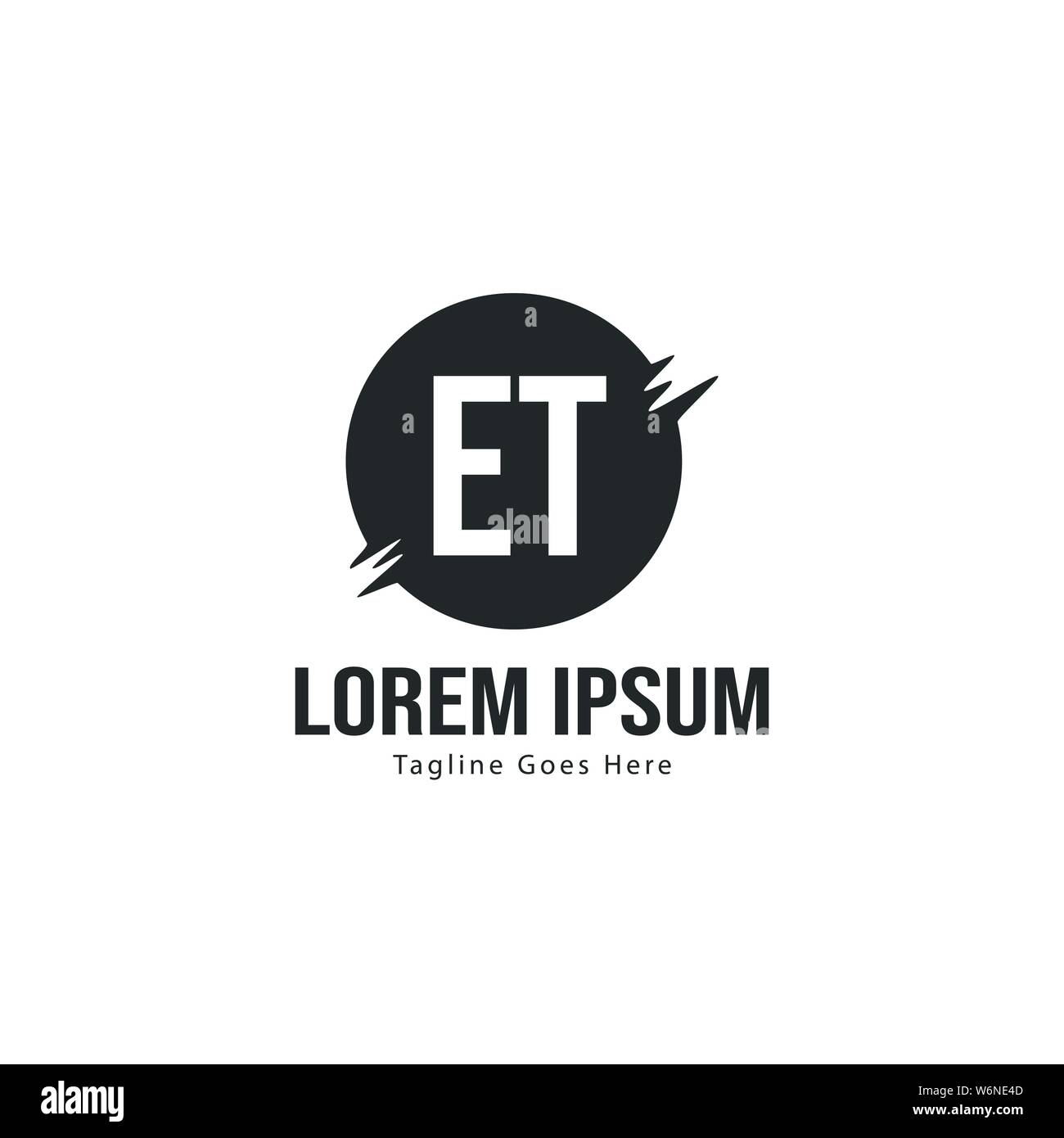 Initial ET logo template with modern frame. Minimalist ET letter logo ...