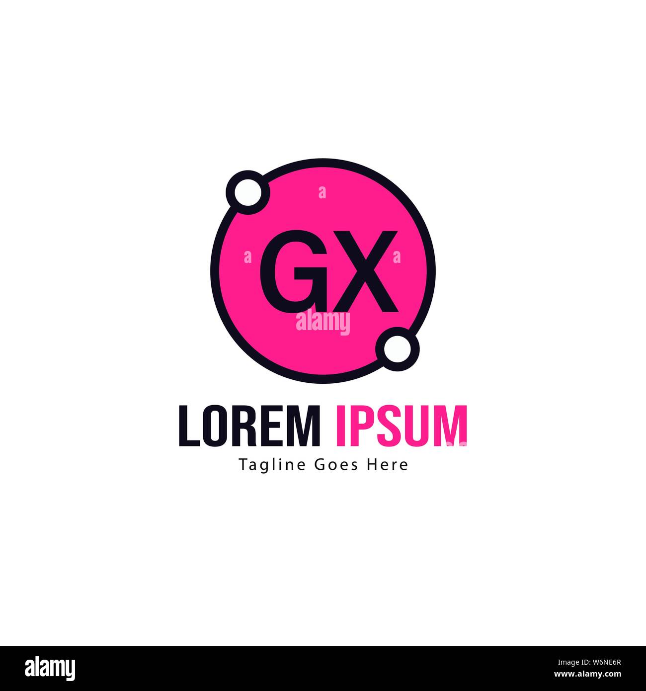 Initial GX logo template with modern frame. Minimalist GX letter logo ...