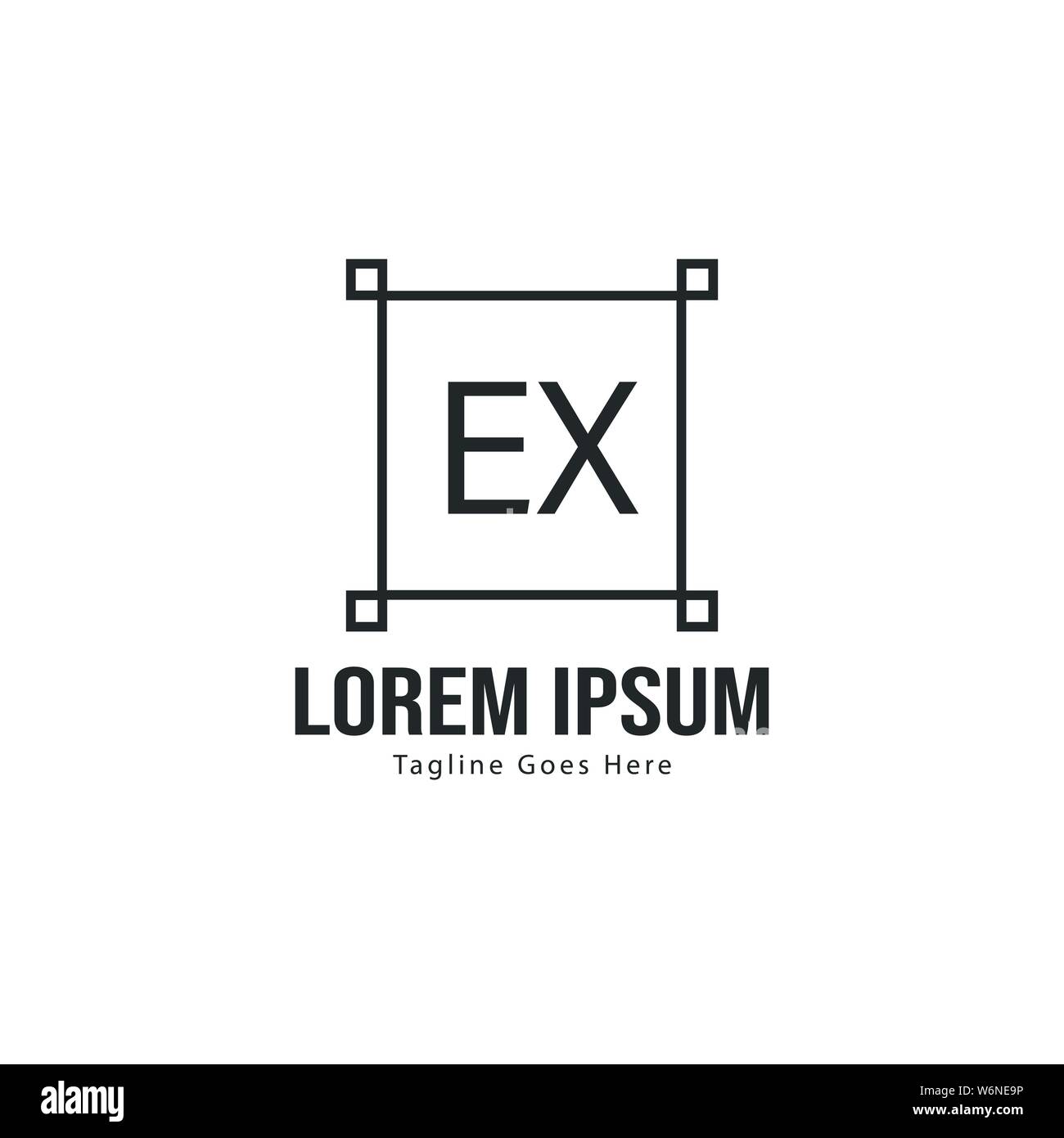 Initial EX logo template with modern frame. Minimalist EX letter logo ...