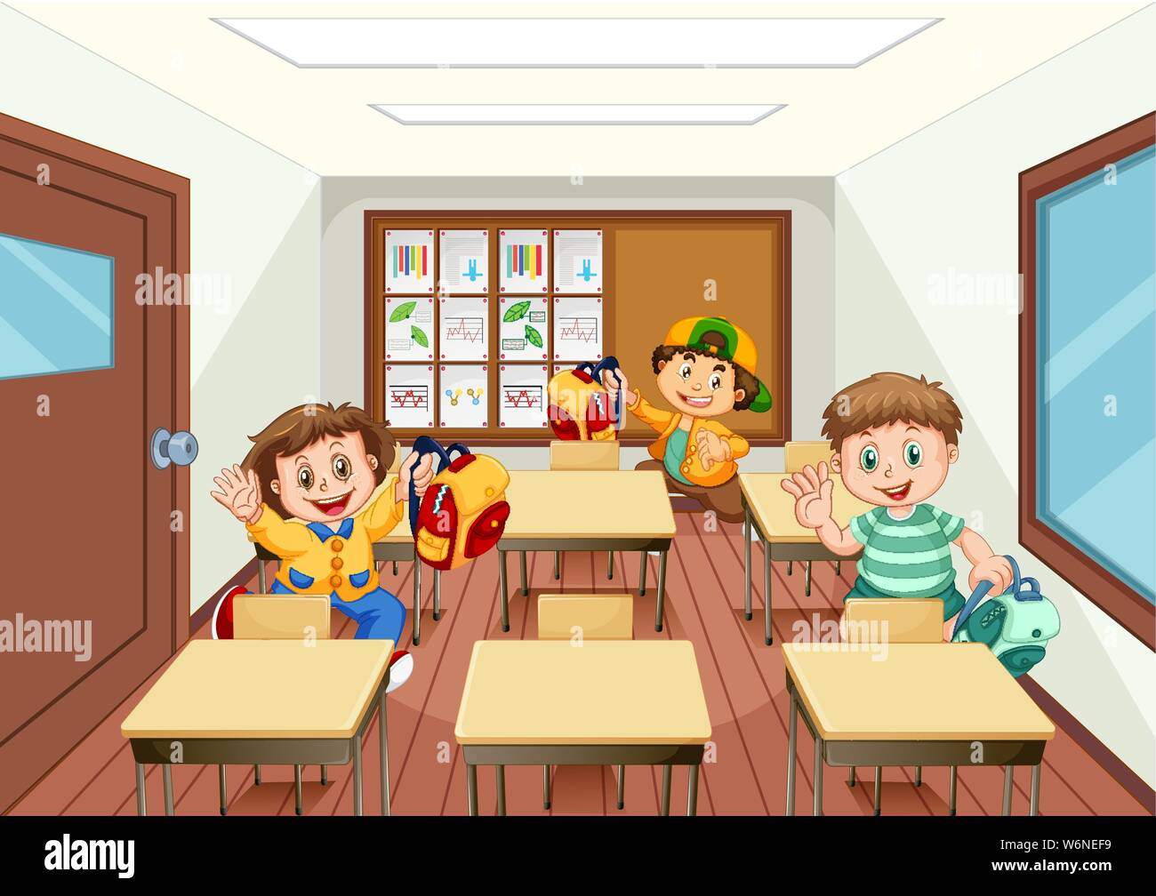 Kids in classroom having fun illustration Stock Vector Image & Art - Alamy