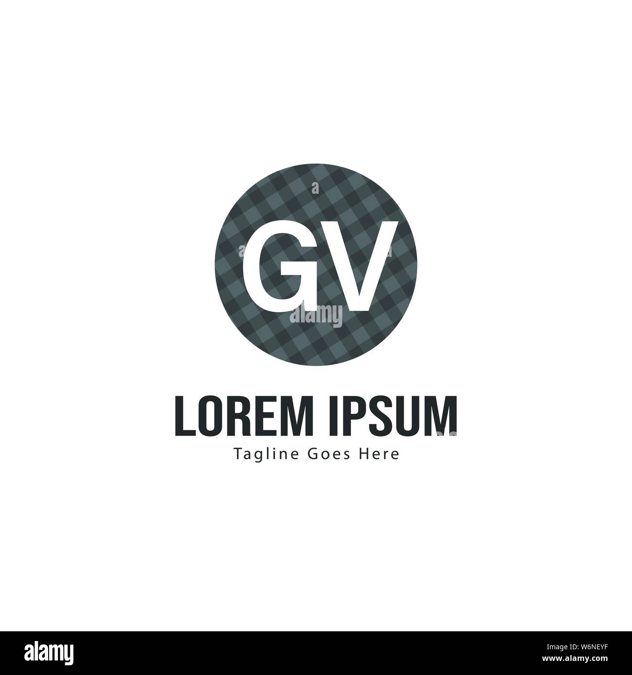 Initial GV logo template with modern frame. Minimalist GV letter logo ...