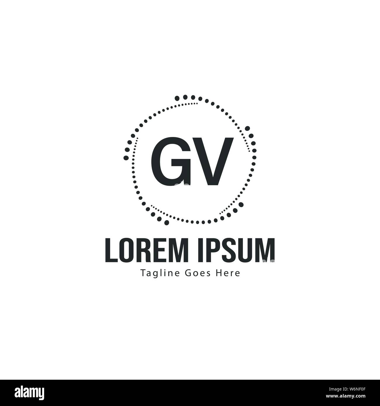 Initial GV logo template with modern frame. Minimalist GV letter logo ...