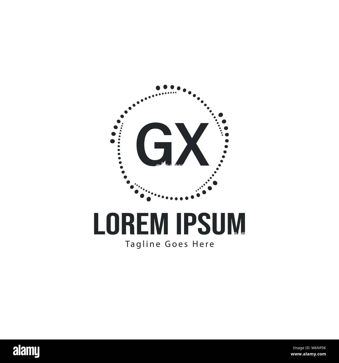 Initial GX logo template with modern frame. Minimalist GX letter logo ...