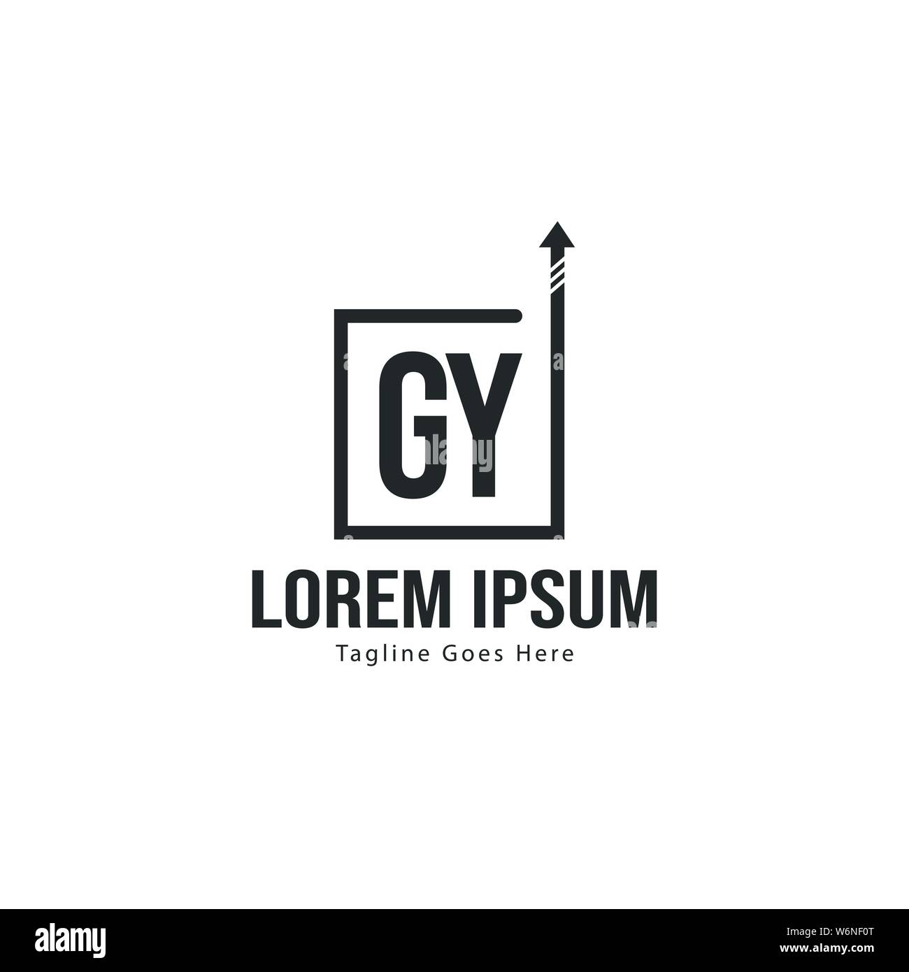 Initial GY logo template with modern frame. Minimalist GY letter logo ...
