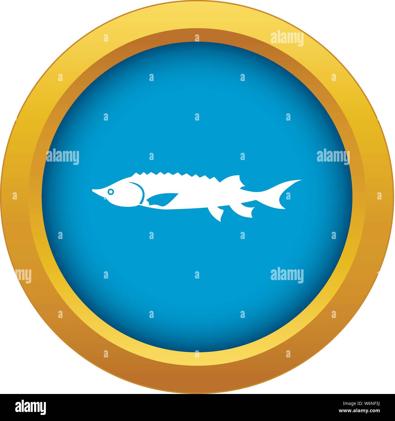 Fresh sturgeon fish icon blue vector isolated Stock Vector Image & Art ...