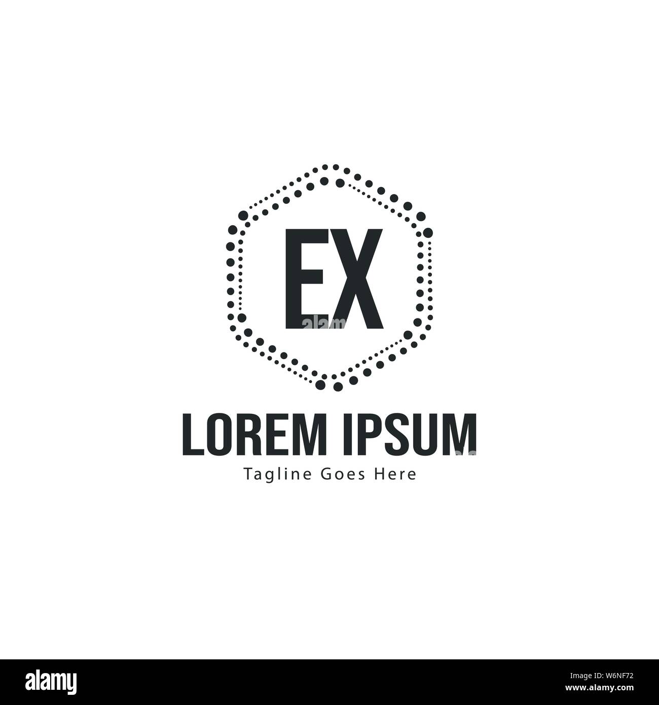 Initial EX logo template with modern frame. Minimalist EX letter logo ...