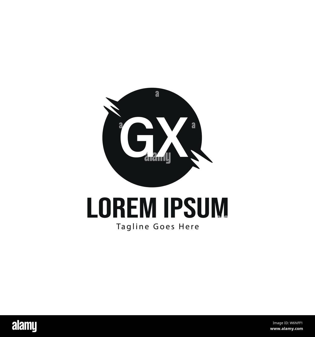 Initial GX logo template with modern frame. Minimalist GX letter logo ...