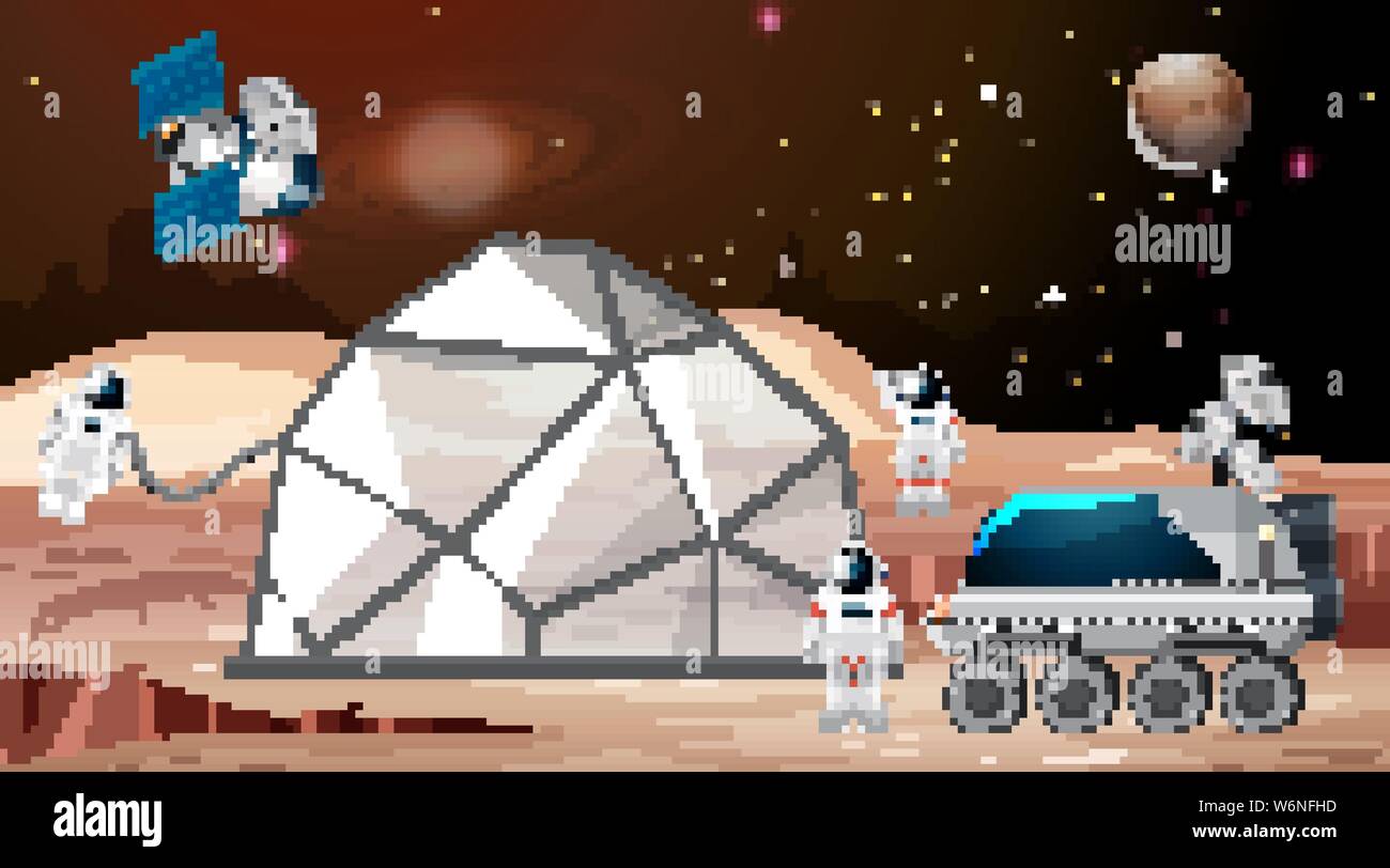 Space camp on mars scene illustration Stock Vector Image & Art - Alamy