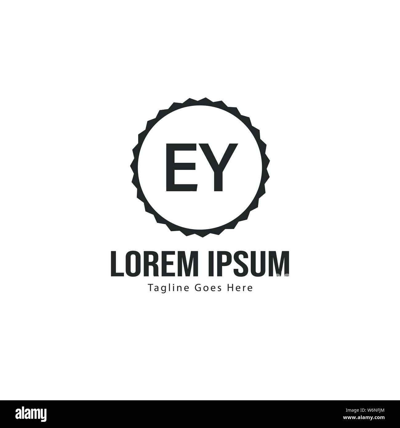 Initial EY logo template with modern frame. Minimalist EY letter logo ...