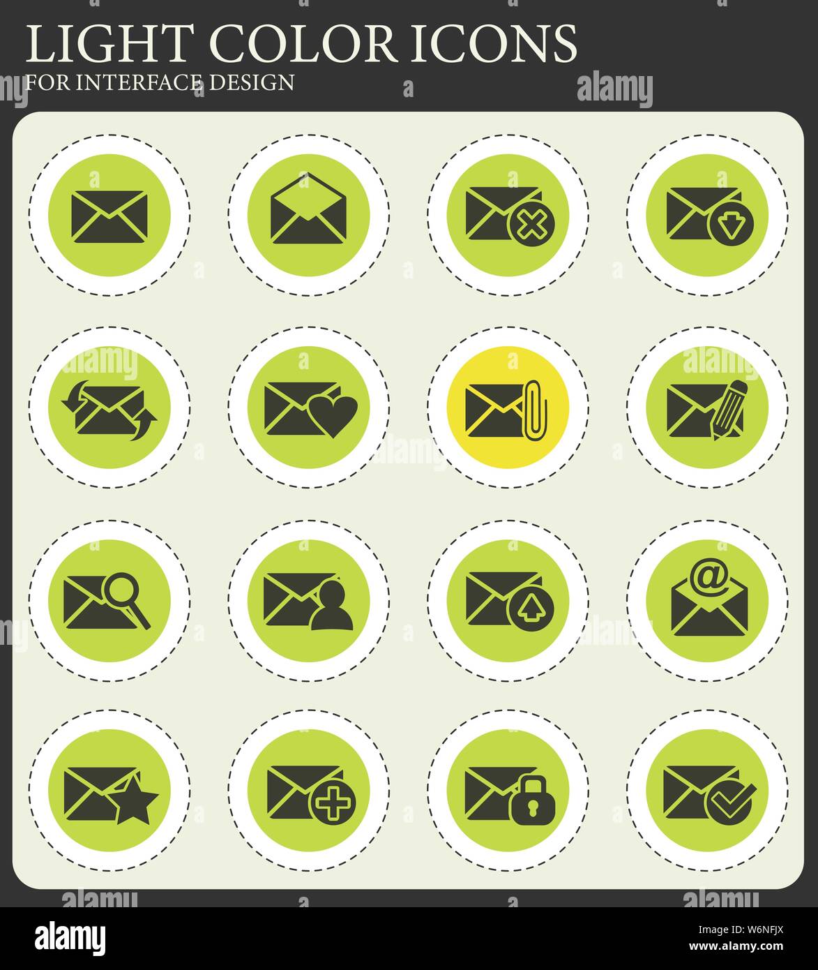 mail and envelope web icons for user interface design Stock Vector ...