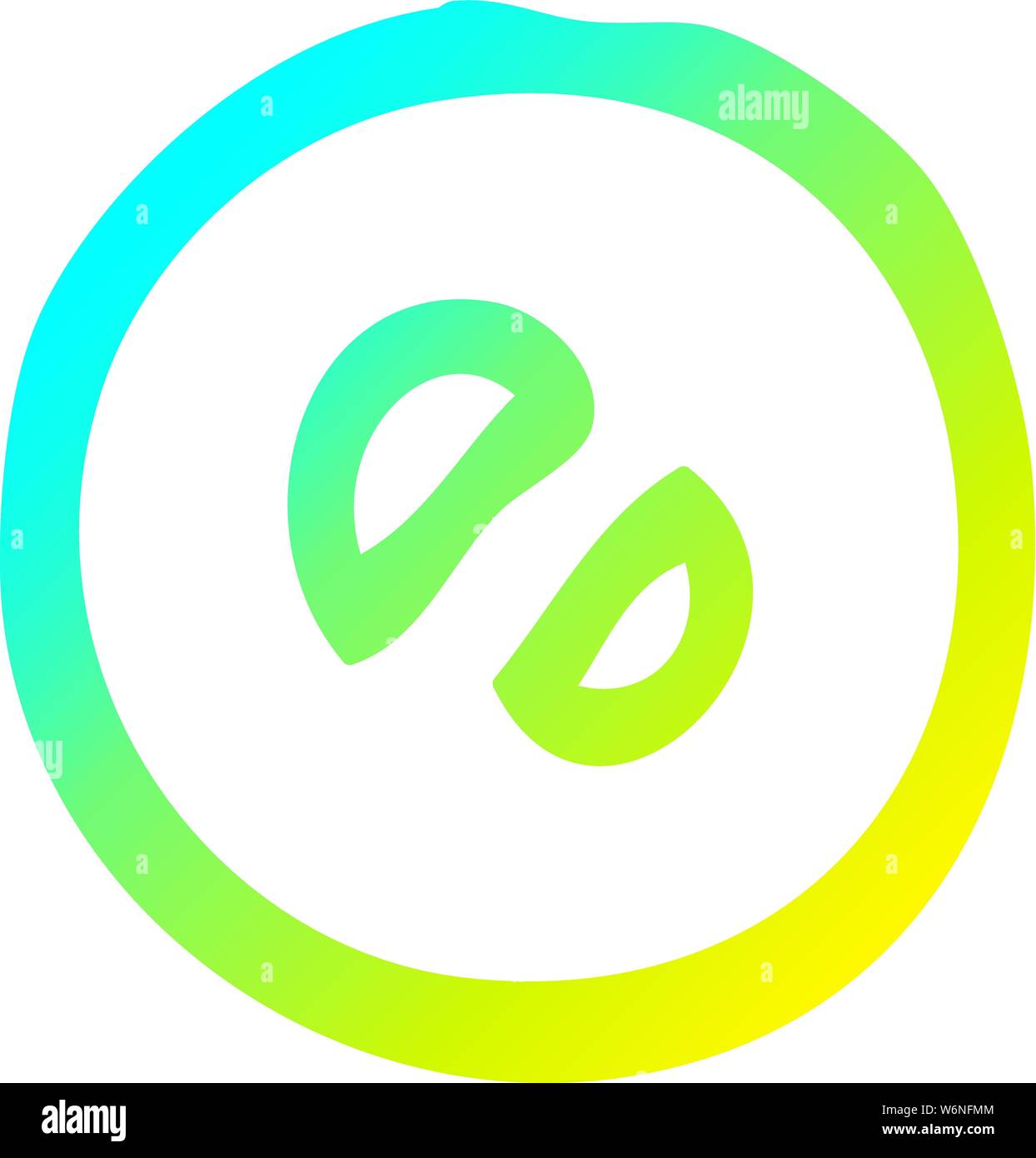 cold gradient line drawing of a cartoon number 0 Stock Vector Image ...