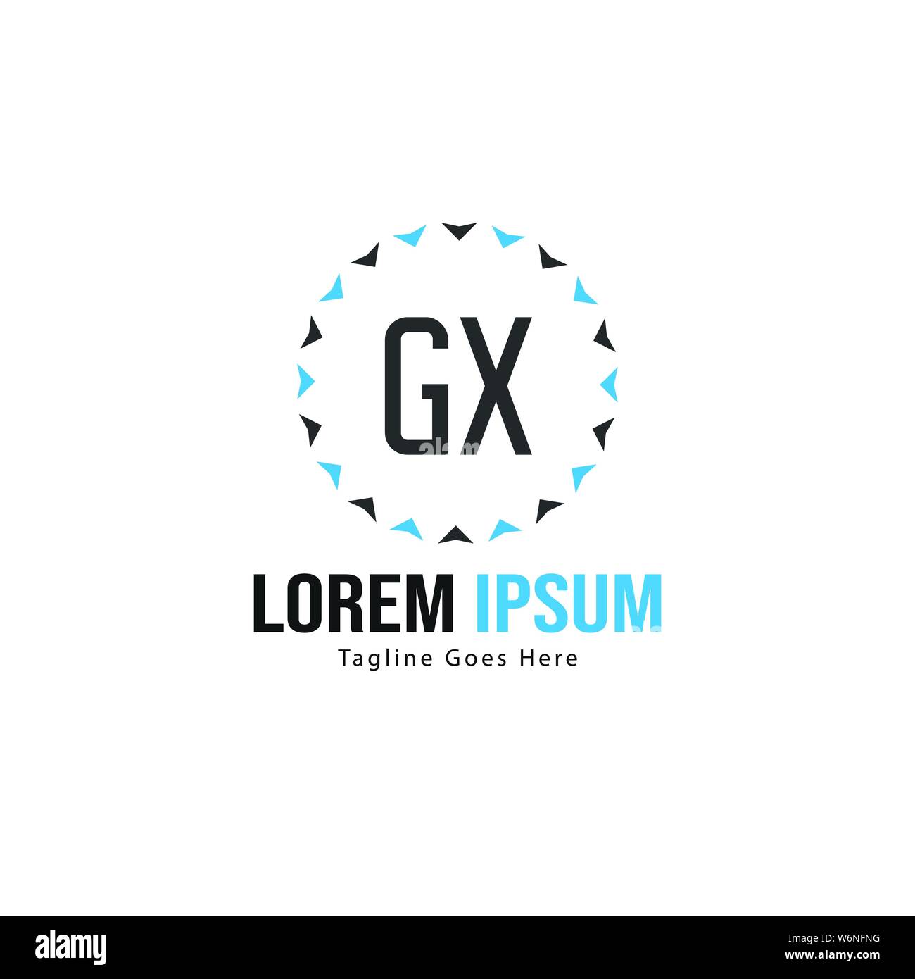 Initial GX logo template with modern frame. Minimalist GX letter logo ...