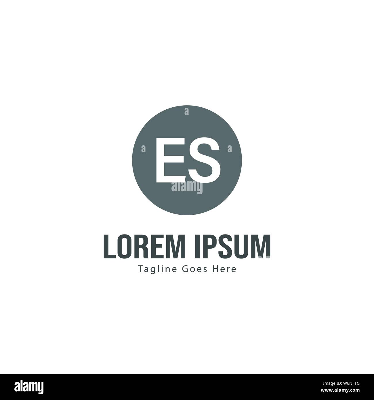 Initial ES logo template with modern frame. Minimalist ES letter logo ...