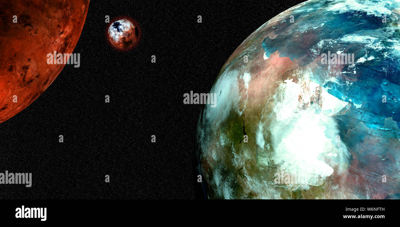 Sci-Fi Space Background 3D image. Extremely detailed and realistic high ...