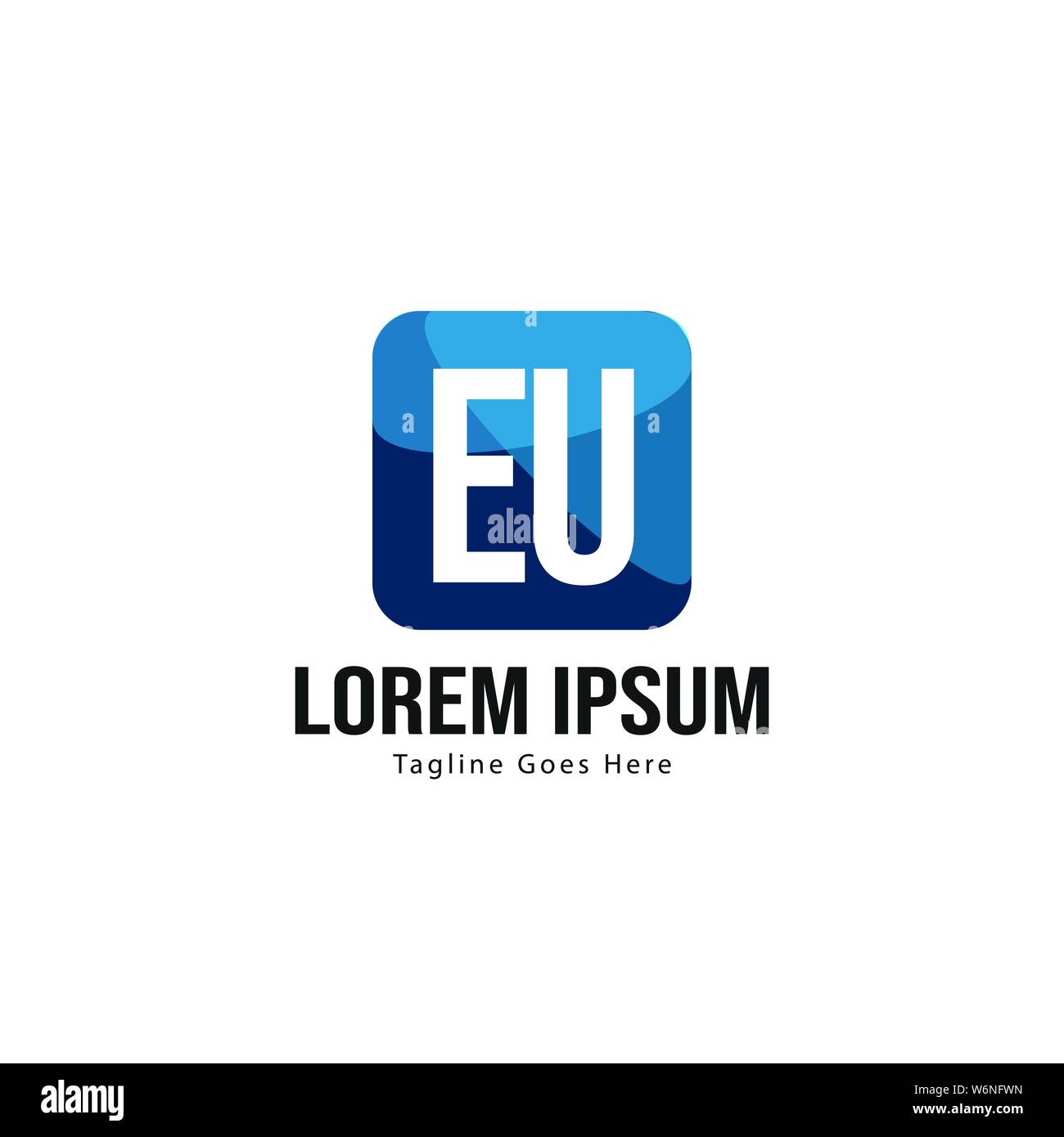 Initial EU logo template with modern frame. Minimalist EU letter logo ...