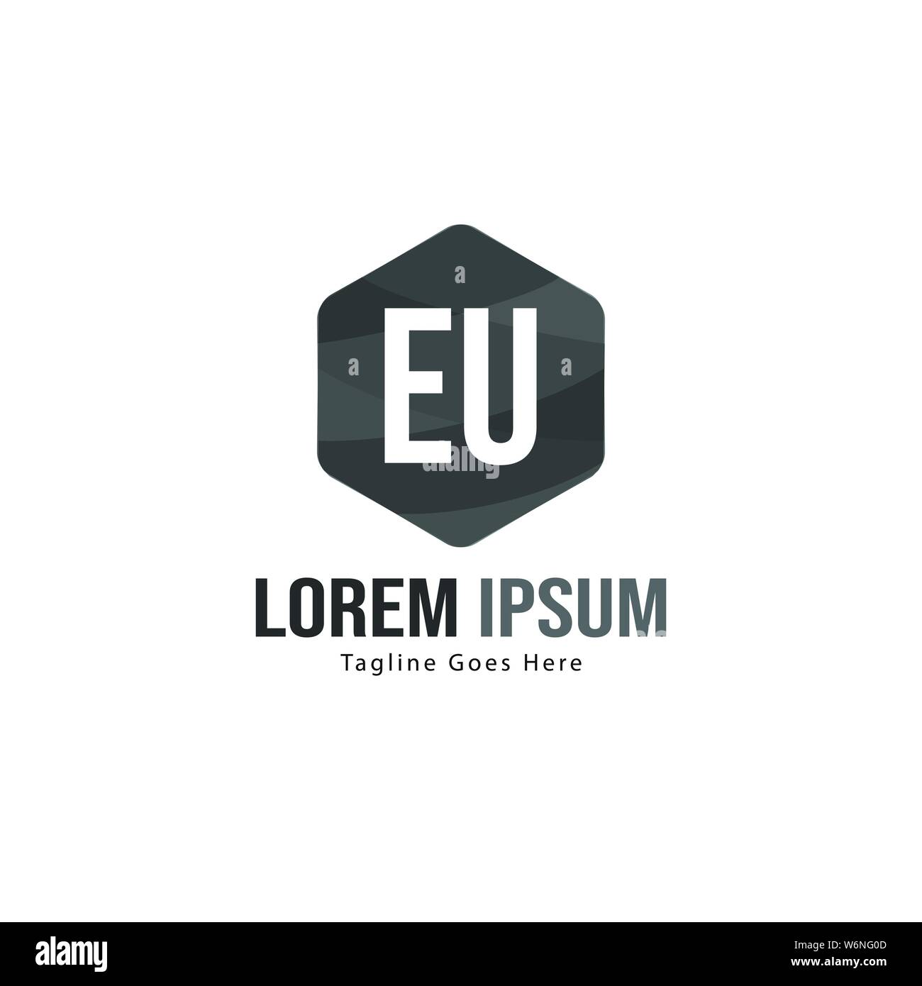 Initial EU logo template with modern frame. Minimalist EU letter logo ...