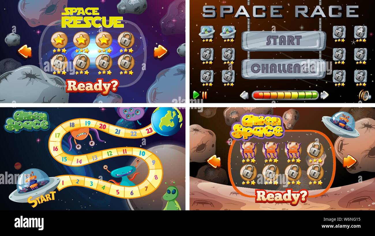 Set of space games illustration Stock Vector Image & Art - Alamy