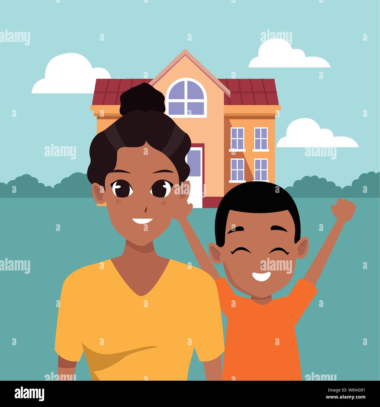 Family parent and children cartoons Stock Vector Image & Art - Alamy