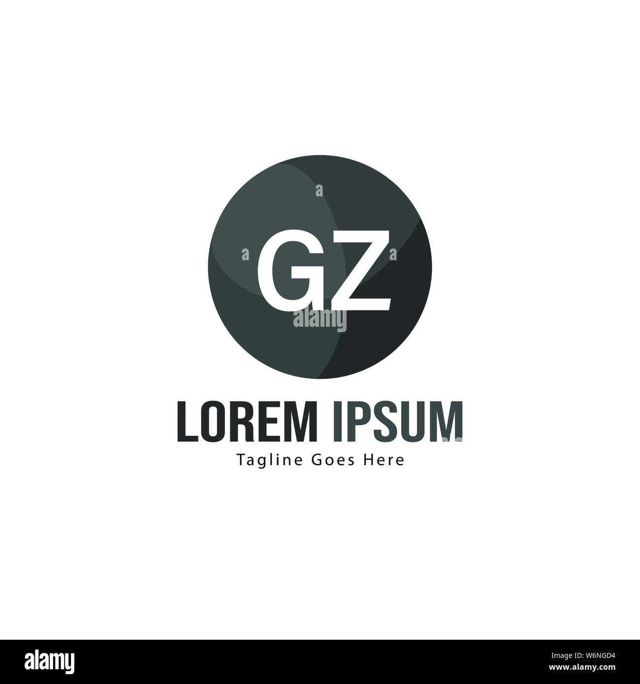 Initial GZ logo template with modern frame. Minimalist GZ letter logo ...
