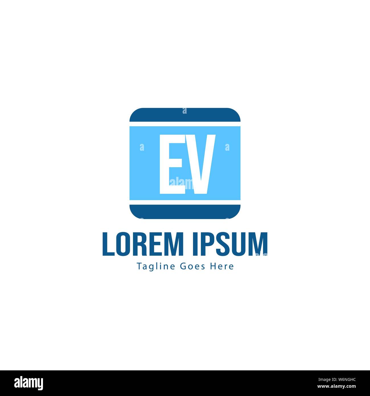 Initial EV logo template with modern frame. Minimalist EV letter logo ...