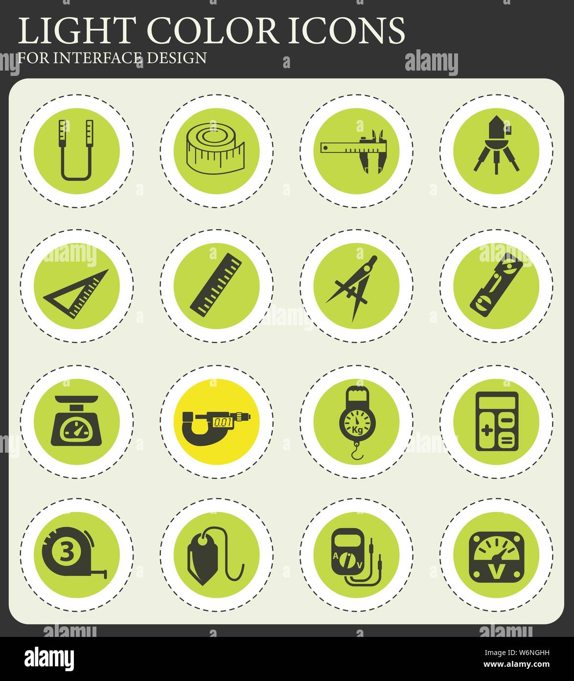 measuring tools web icons for user interface design Stock Vector Image ...