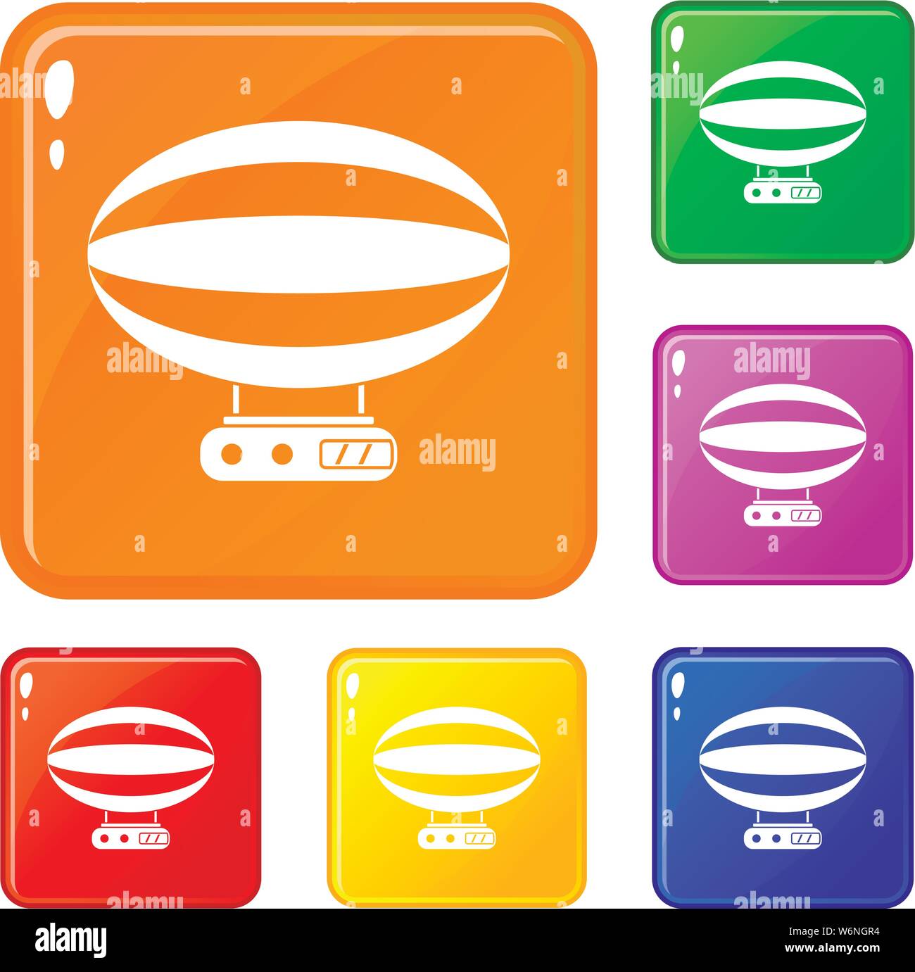 Aerial transportation icons set vector color Stock Vector Image & Art ...