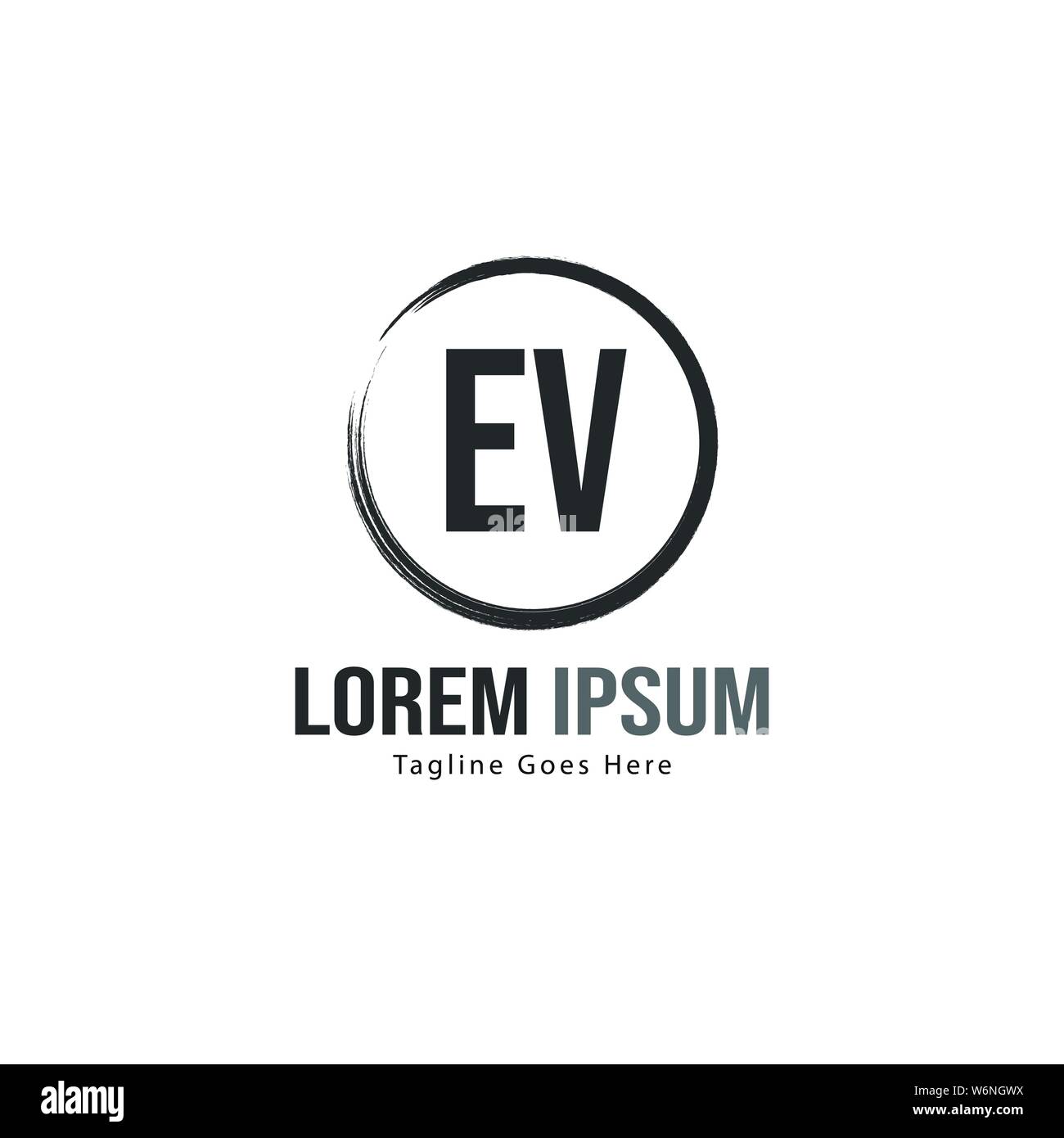 Initial EV logo template with modern frame. Minimalist EV letter logo ...