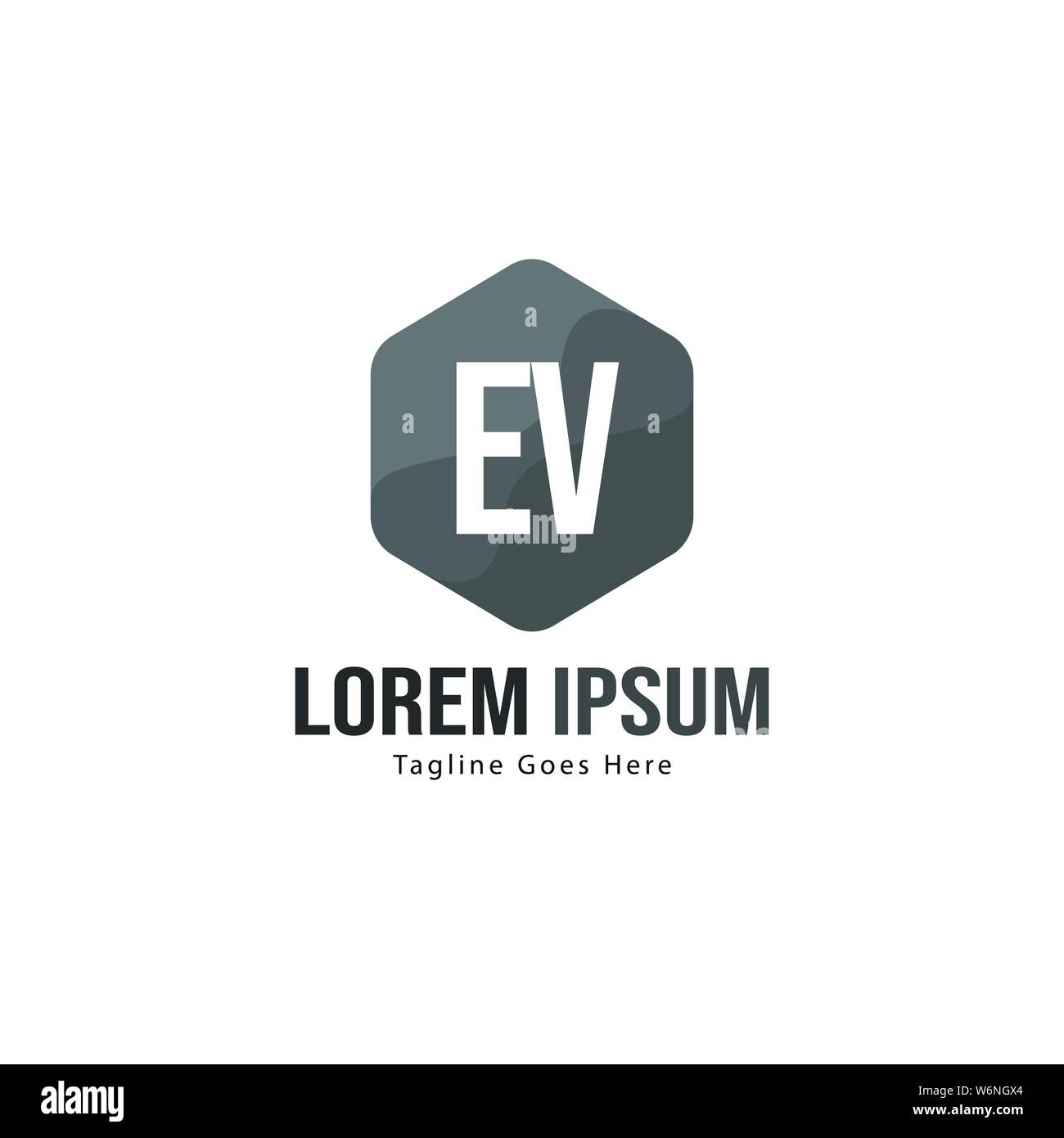 Initial EV logo template with modern frame. Minimalist EV letter logo ...