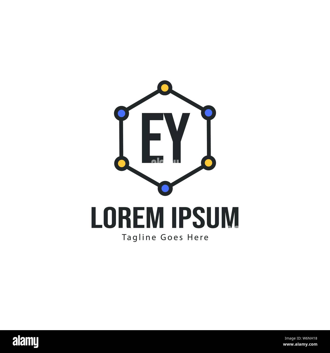 Initial EY logo template with modern frame. Minimalist EY letter logo ...