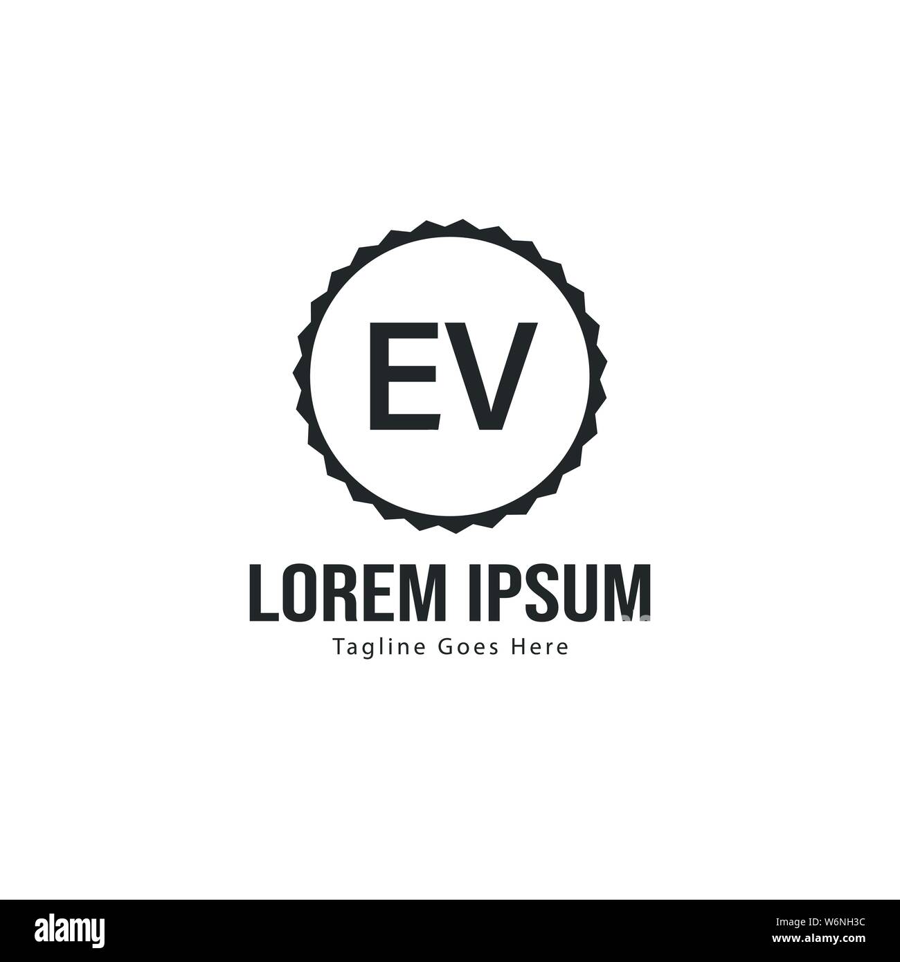 Initial EV logo template with modern frame. Minimalist EV letter logo ...