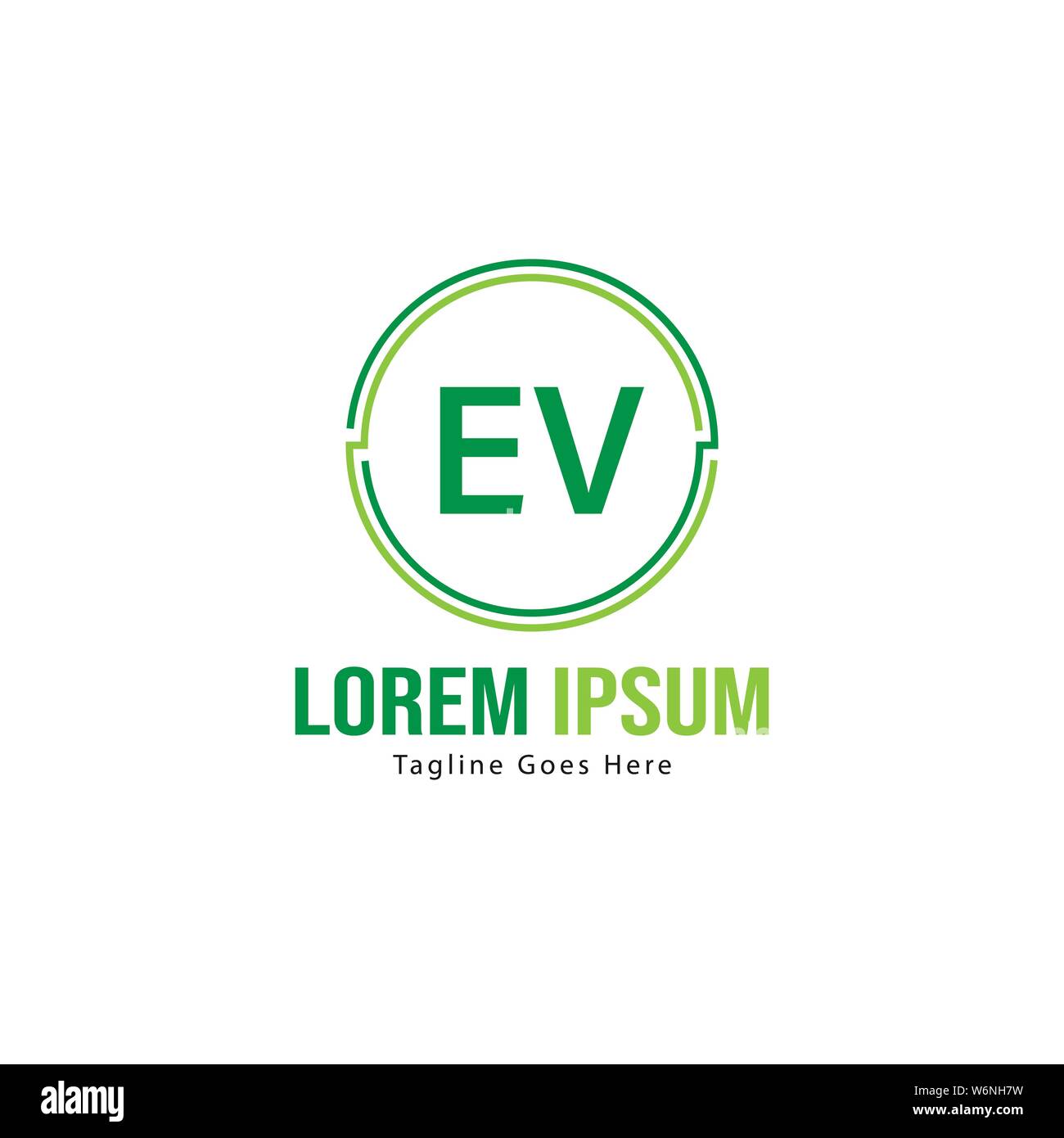 Initial EV logo template with modern frame. Minimalist EV letter logo ...