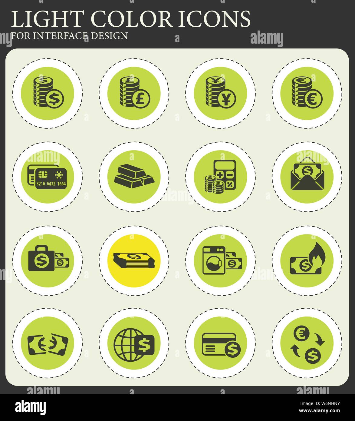 money vector icons for web and user interface design Stock Vector Image ...