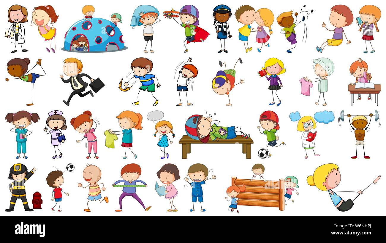 Group of simple characters illustration Stock Vector Image & Art - Alamy