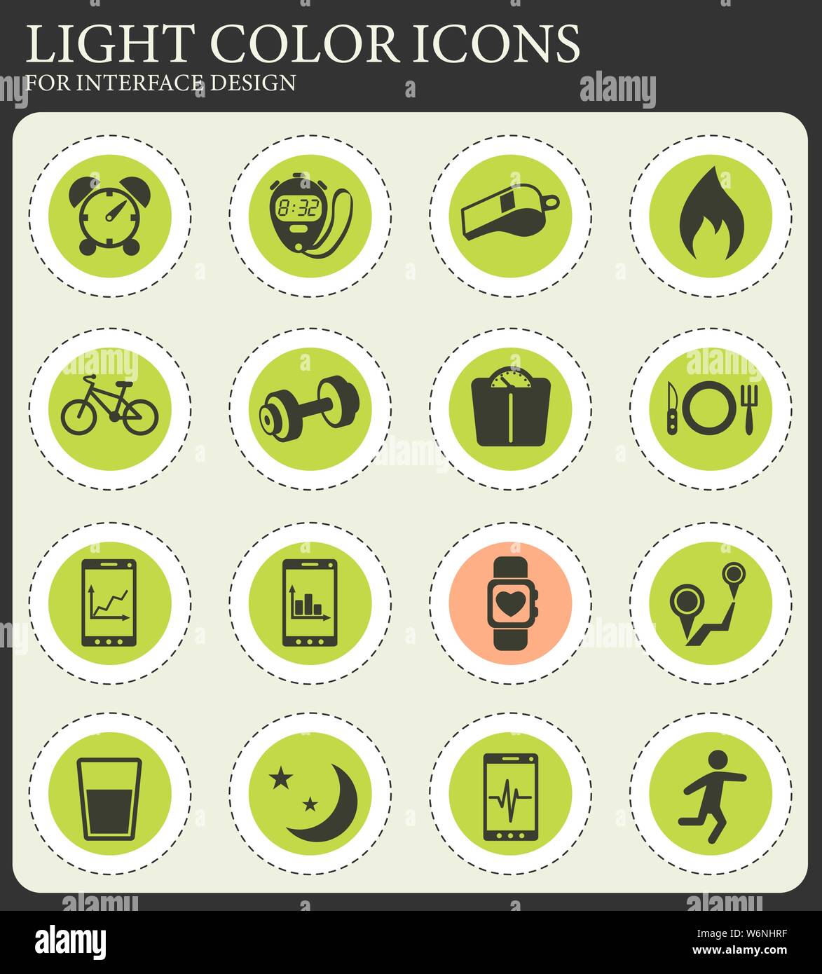 monitoring apps vector icons for web and user interface design Stock ...