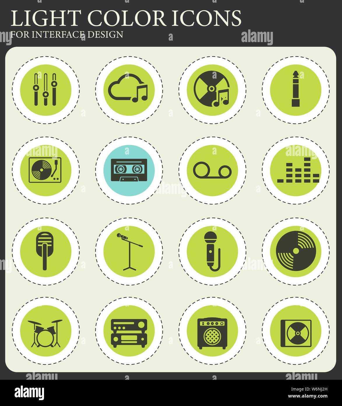 Music vector icons for web and user interface design Stock Vector Image ...