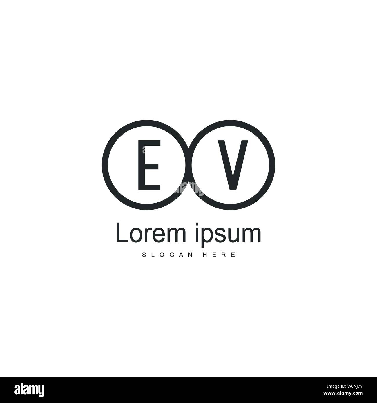 Initial EV logo template with modern frame. Minimalist EV letter logo ...