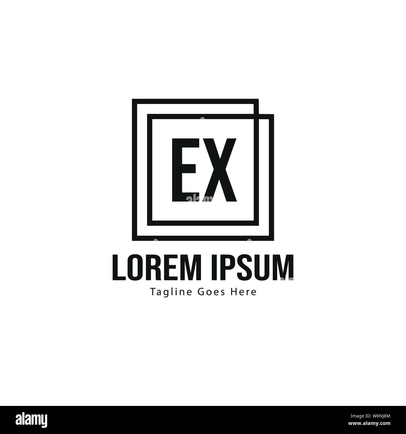 Initial EX logo template with modern frame. Minimalist EX letter logo ...