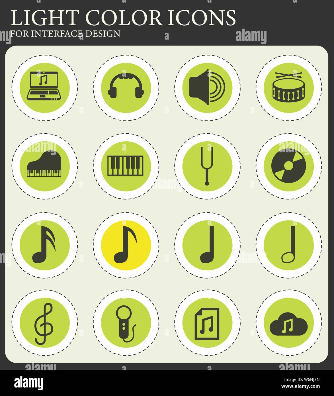 music vector icons for web and user interface design Stock Vector Image ...
