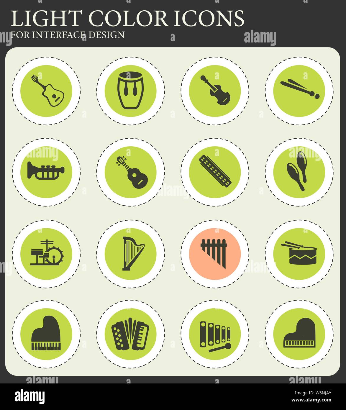 musical instruments web icons for user interface design Stock Vector ...