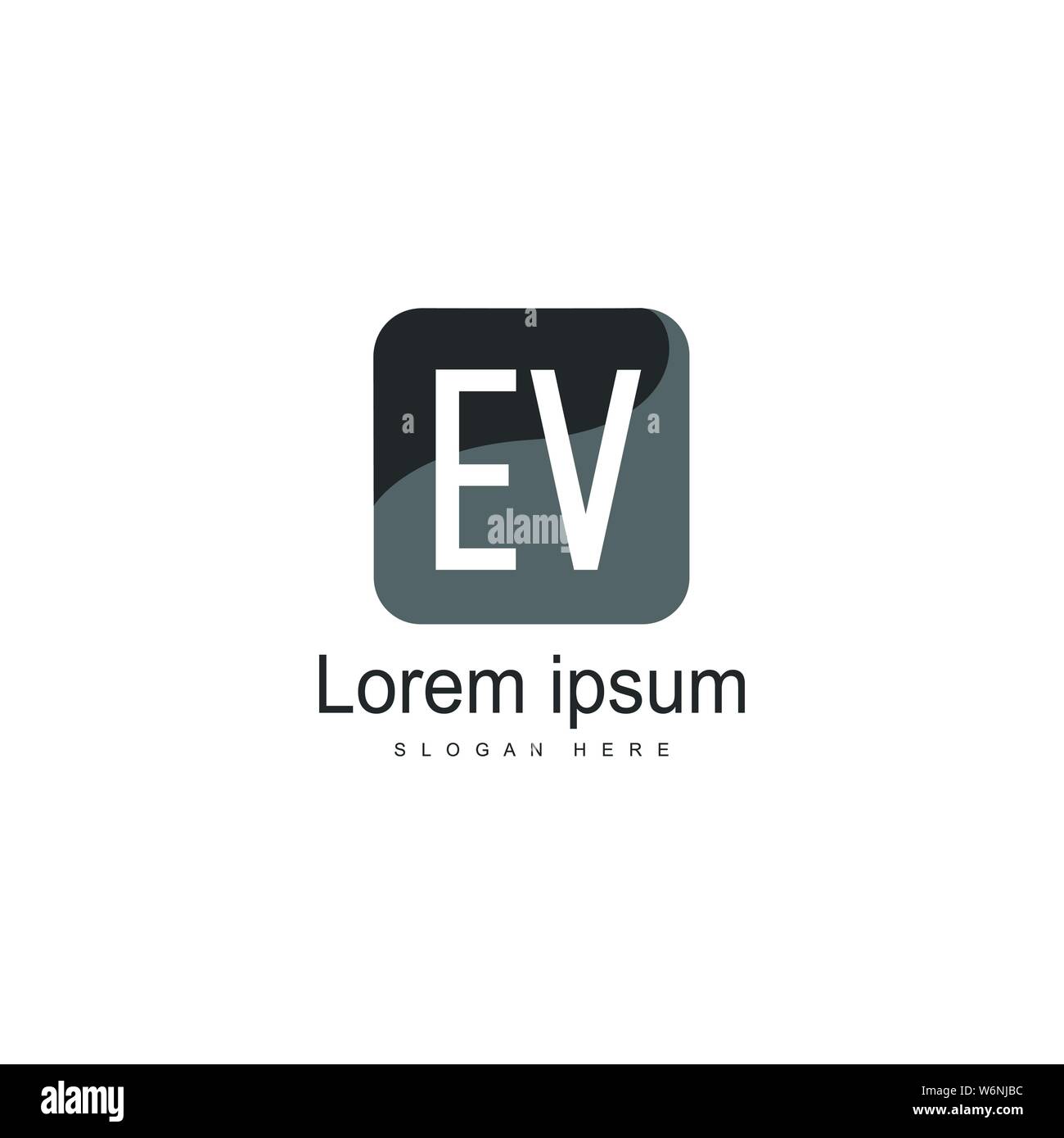 Initial EV logo template with modern frame. Minimalist EV letter logo ...