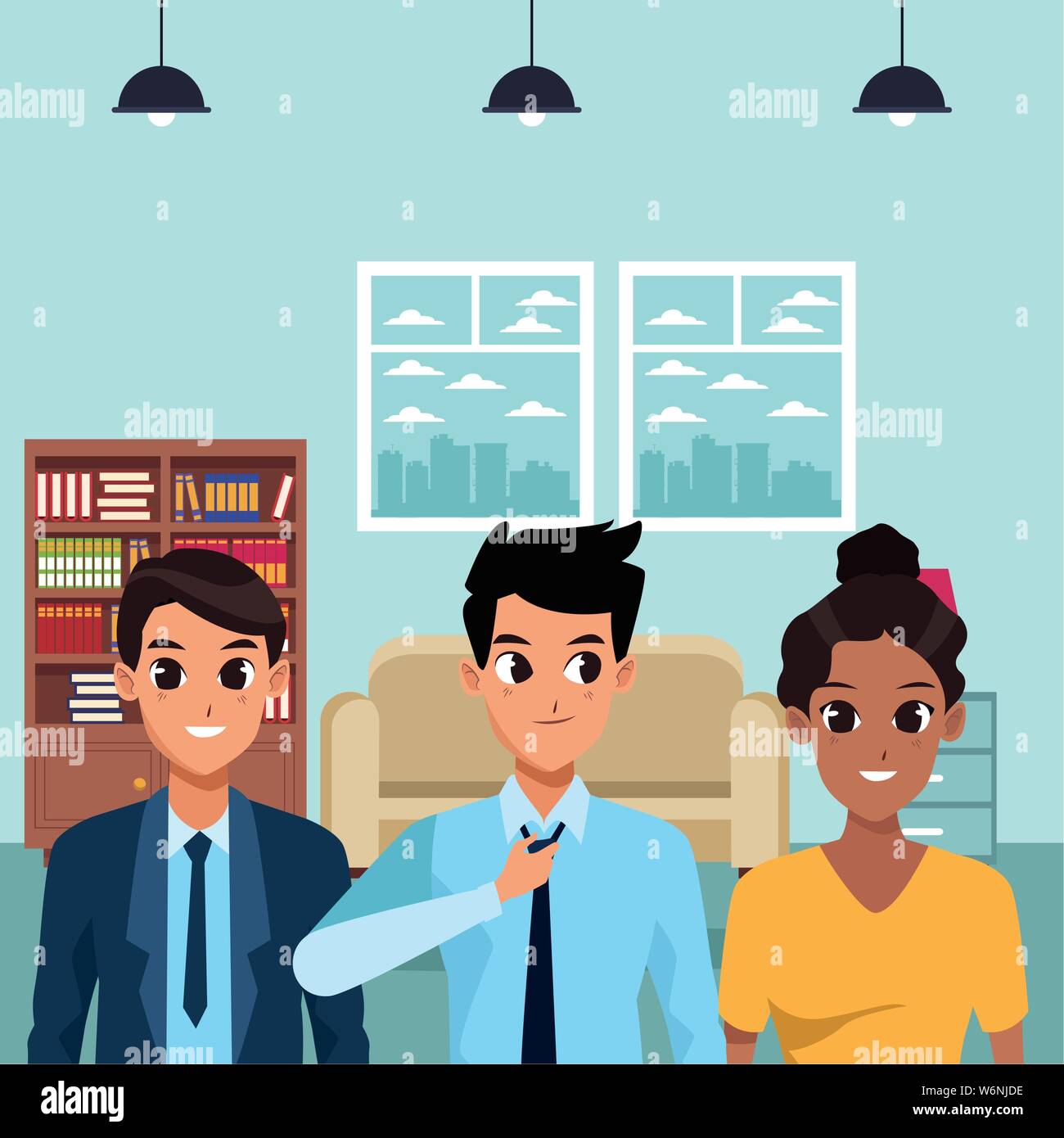 Happy family smiling inside home cartoons Stock Vector Image & Art - Alamy