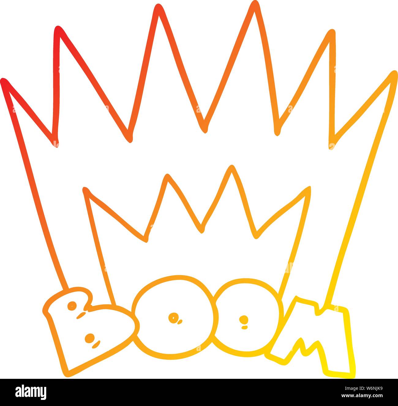 warm gradient line drawing of a cartoon boom sign Stock Vector Image ...