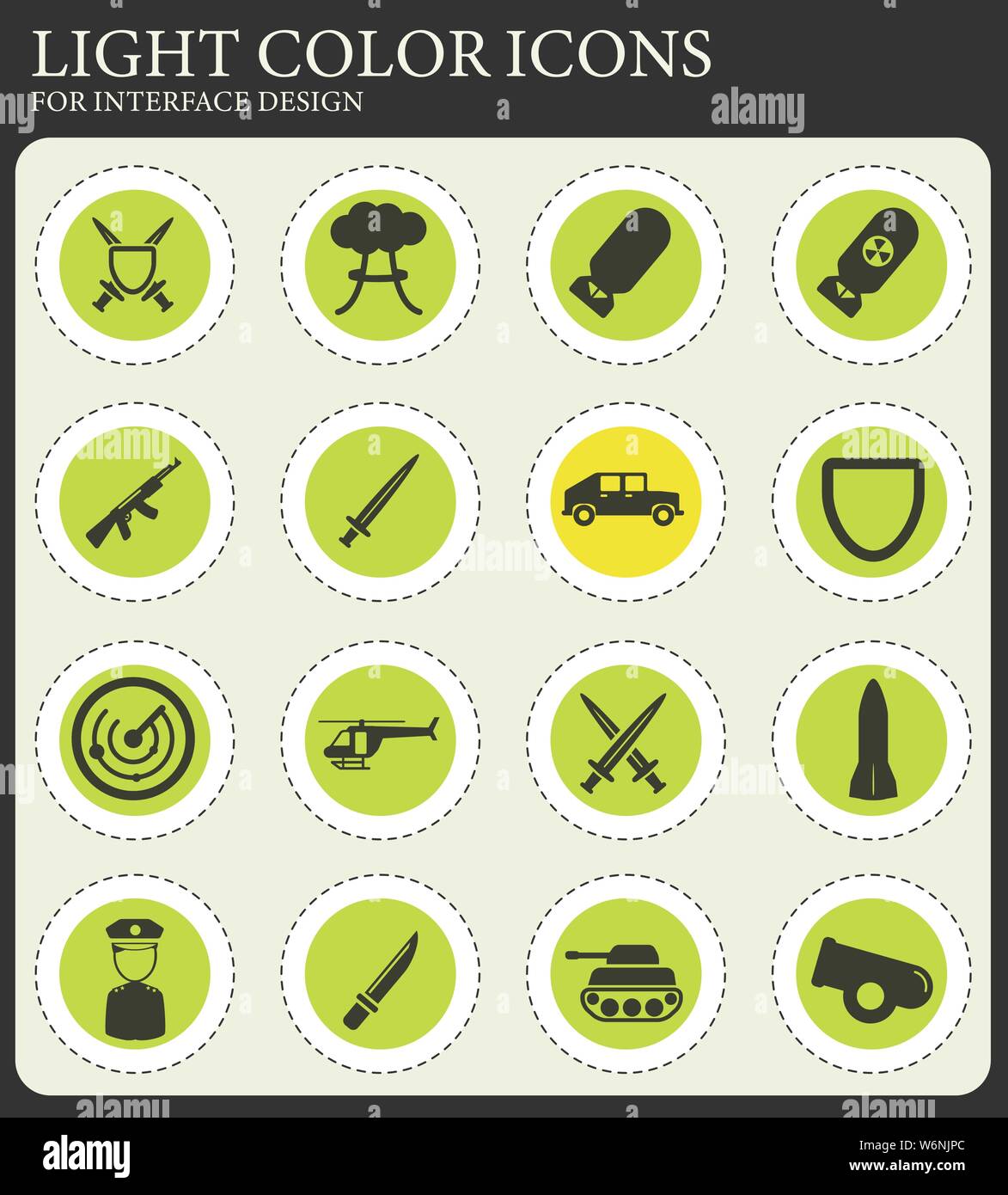 Military vector icons for web and user interface design Stock Vector ...