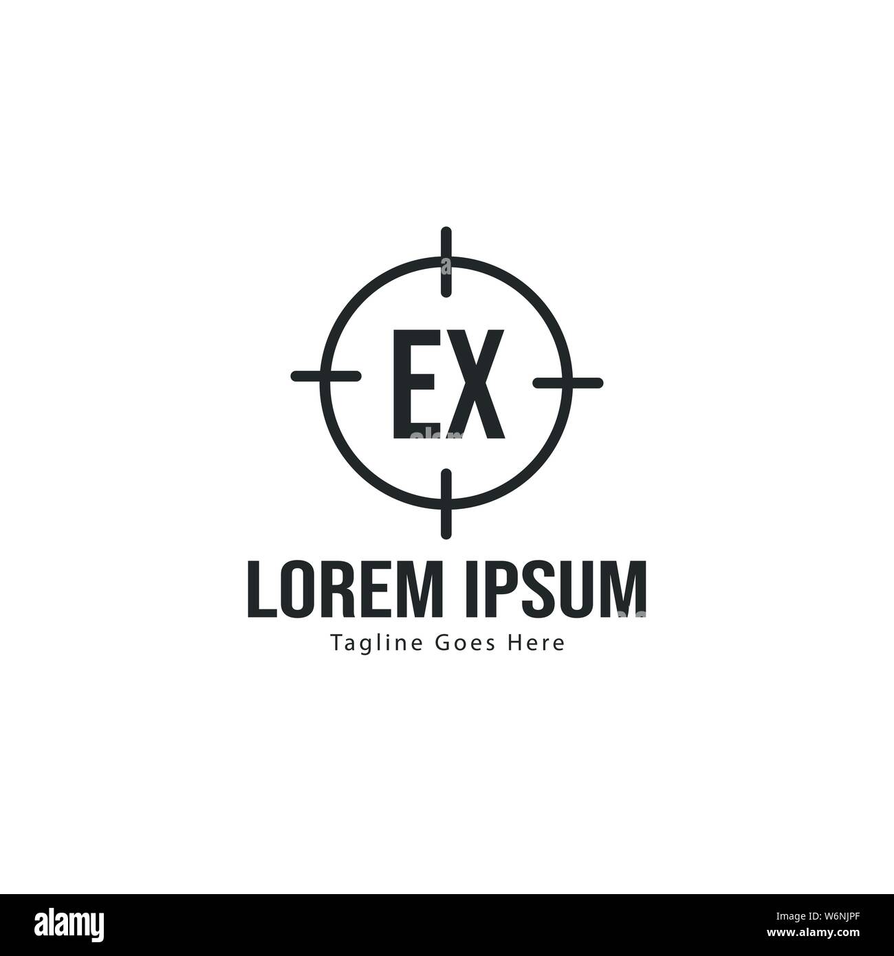 Initial EX logo template with modern frame. Minimalist EX letter logo ...