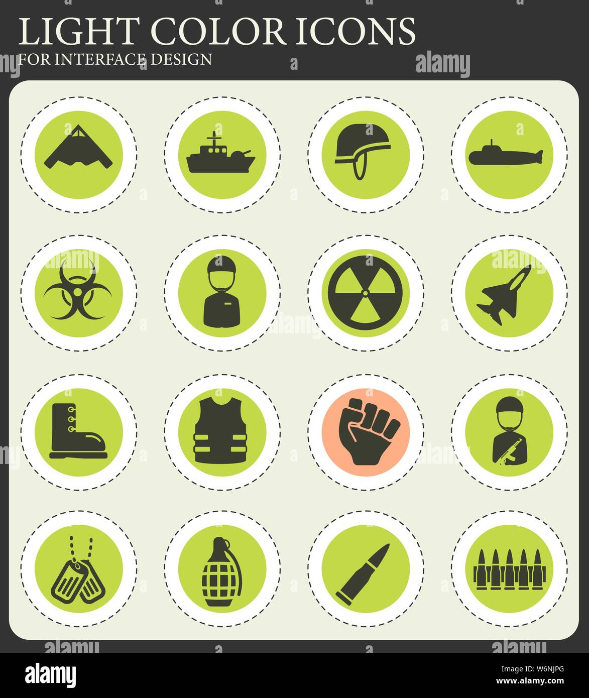 Military vector icons for web and user interface design Stock Vector ...