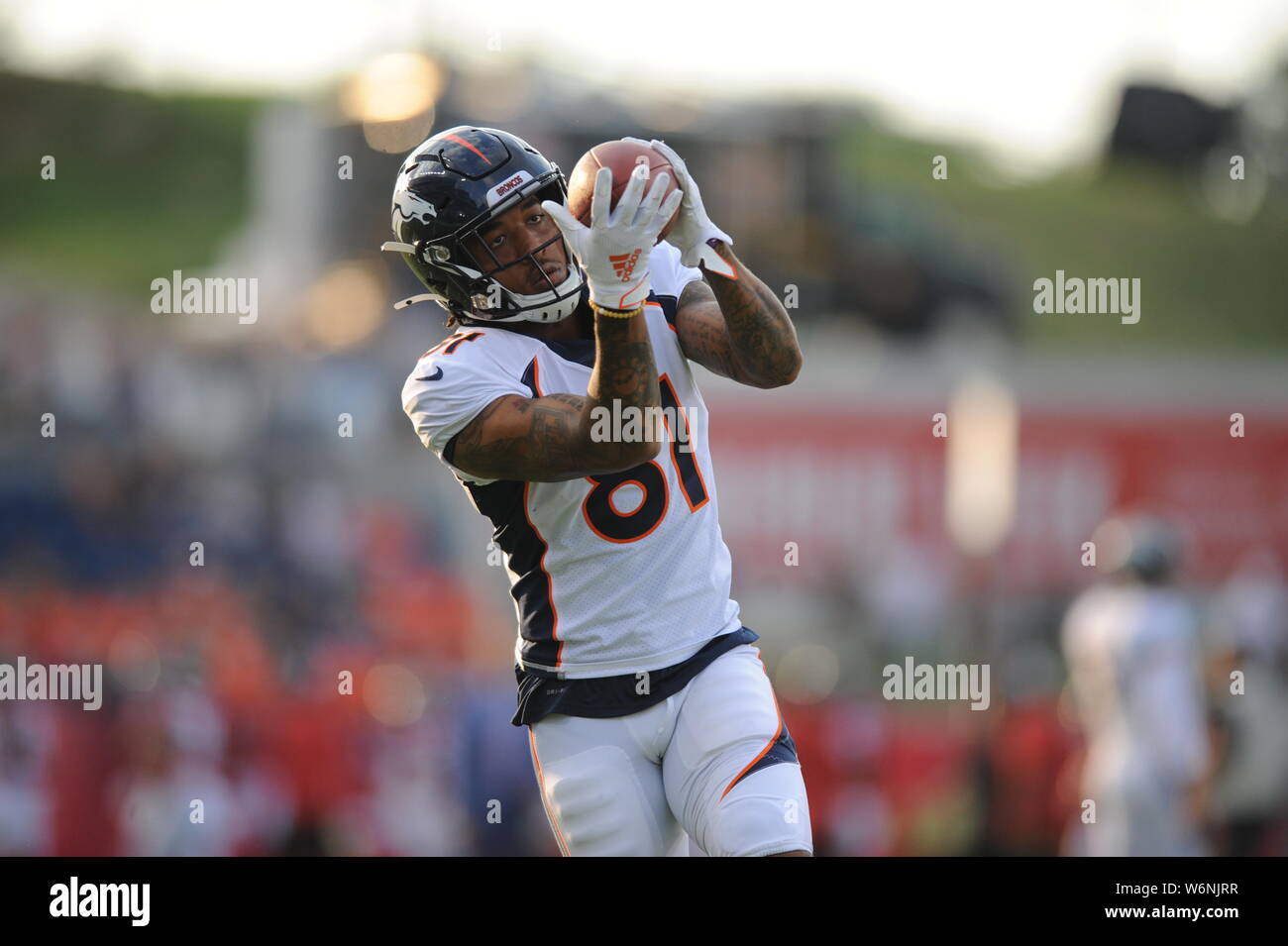August 1st, 2019: Tim Patrick #81 during the Atlanta Falcons vs Denver ...