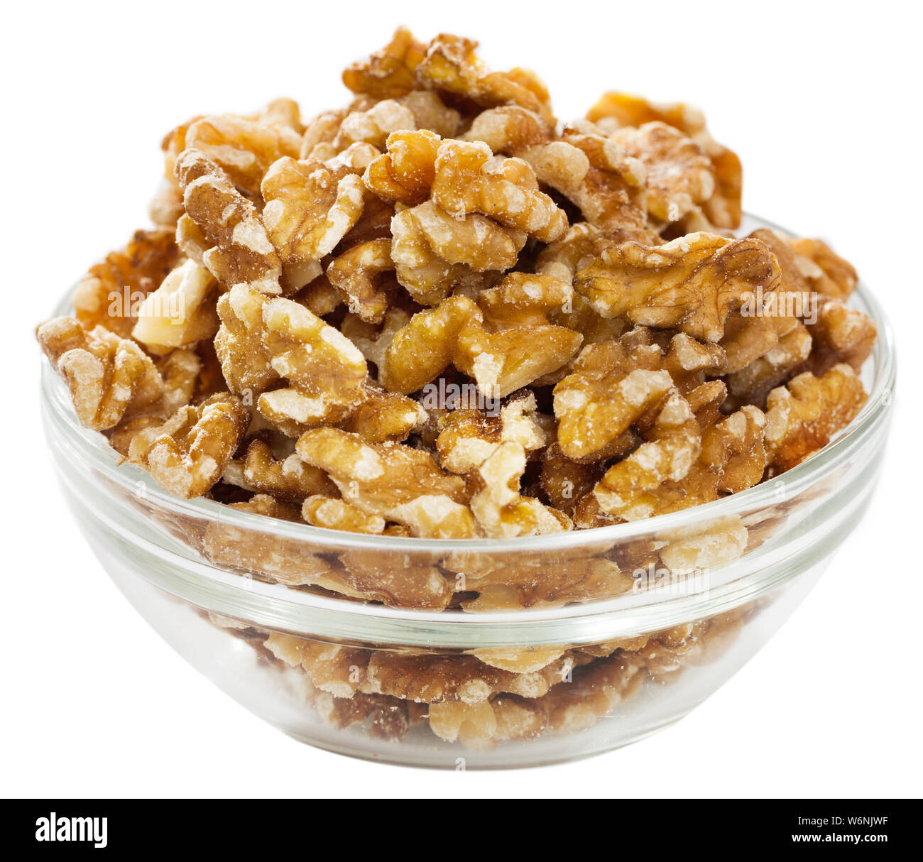 Close up of raw peeled walnut. Isolated over white background Stock ...