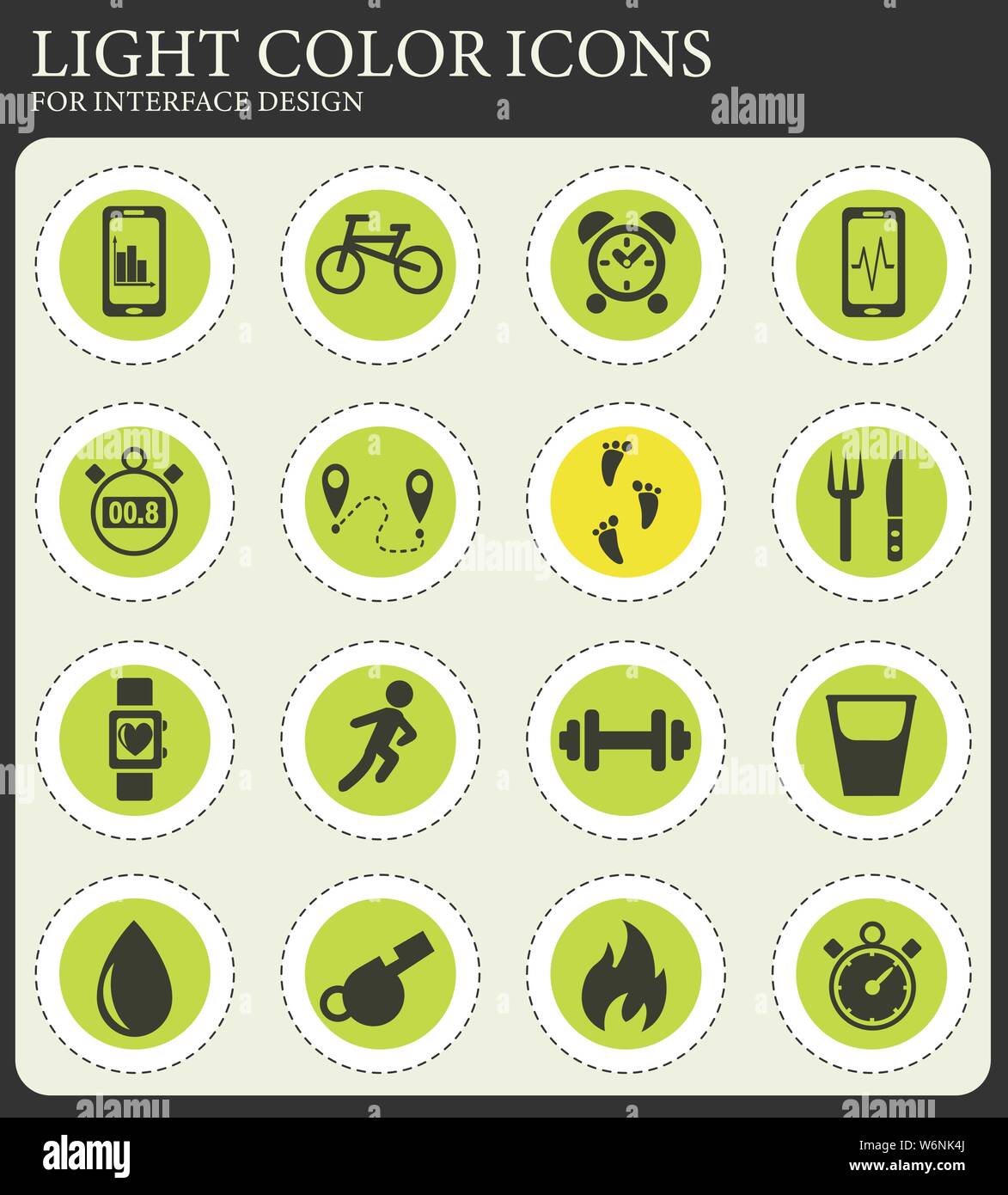 monitoring apps web icons for user interface design Stock Vector Image ...